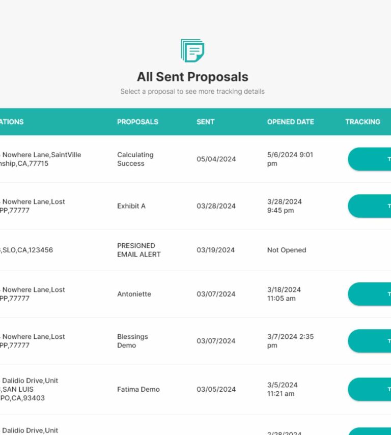 Proposals Landing Page – Clean Proposals